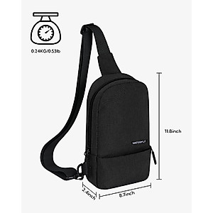 WATERFLY Slim Crossbody Sling Bag: Multipurpose Travel Cross Body Chest Shoulder Bag Sling Backpack for Walking Hiking for Men Women