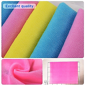 ARCH&M Exfoliating Washcloth 12 Pack Back Scrubber for Shower Towel Exfoliating Body Scrubber Microabrasion Sponge Japanese Bath Wash Korean Exfoliating Beauty Wash Cloth Loofah Exfoliating Scrub