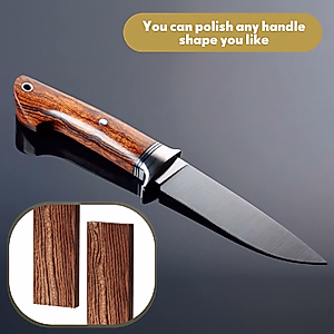 Riakrum 4 Pieces Ironwood Knife Handle Material Natural Wood Knife Handle Scales for DIY Crafts(4.72 x 1.57 x 0.39 Inch)