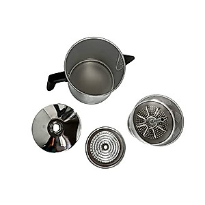 Mirro 9 cup Aluminum Coffee Percolator for indoor and outdoor, Camping Use, Silver (MIR-50021)