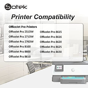 Sotek Compatible Ink Cartridge Replacement for HP 950XL 951XL 950 951 High Yield, Work for Officejet Pro 8610 8600 8615 8620 8625 8630 (BK/C/M/Y, 4-Pack)