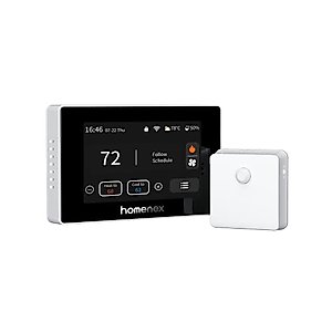 Homenex Wi-Fi Smart Thermostat with 1 Remote Sensor, Touch Display, C-Wire Required, Compatible with Alexa