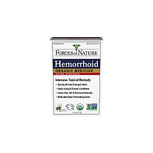 Forces of Nature Hemorrhoid Treatment, Extra Strength 0.37 Fl Oz, Organic Homeopathic Medicine & Essential Oils, Hemorrhoid Relief for Pain, Itching, Swelling, Soreness & Discomfort