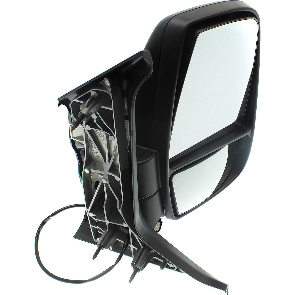 Kool-Vue Mirror Compatible With 2015-2017 Ford Transit-250, Transit-150, Transit-350, Transit-350 HD Passenger Side, Manual Folding, Power Glass, Short Arm, Textured Black
