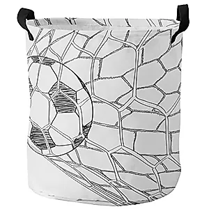 WPYYI Soccer Football Net Sketch Dirty Laundry Basket Foldable Home Organizer Basket Clothing Children Toy Storage Basket (Color : A, Size : Large)