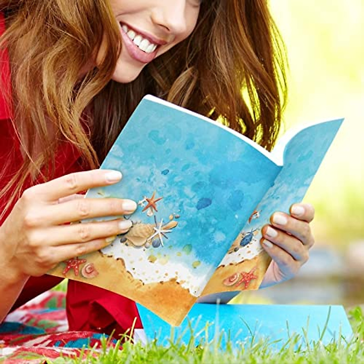 DIYFLASH Scenery Print Book Sleeve for Book Lovers Cute School Supplies for Kids Stretchable Jumbo Jacket Fits Most Hardcover Textbooks Up to 9 x 11 Gifts for Students Back to School Set of 4