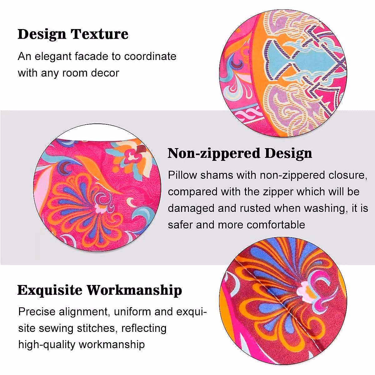 Shatex King Size Comforter (103x90 Inch) 3 Piece All Season Bedding Set Warm - Bohemian Western Pattern - Salmon Pink 1 Boho Comforter King Size with 2 Pillow Shams(20x36 Inch)