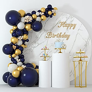 TUPARKA 102 Pcs Navy Blue Balloons Garland Arch Kit Matte Navy Blue Balloon Different Sizes 5 10 12 18 Inch Dark Blue Party Balloons for Birthday Bride Baby Shower Wedding Party Decorations