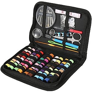 LUbrel Mini Travel Sewing Kit,128pcs Sewing Kits DIY Multi-Function Box Set Thread Stitches Knitting Needles Tools Embroidery Accessories