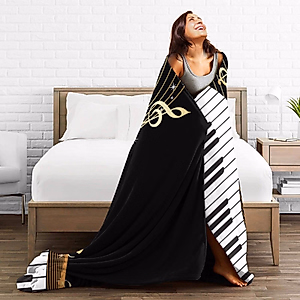Music Throw Blanket Soft Cozy Plush Warm Fleece Blanket for Sofa Couch Bed 80"X60"