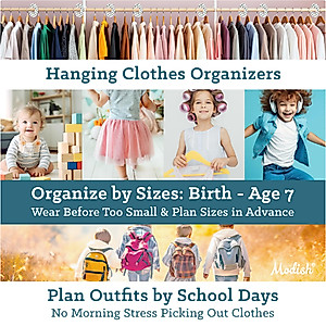 Baby Clothes Closet Organization, Hanging Size Dividers Months & Years, Modish Labels Days of the Week Organizers Daycare & Back to School, Boy Blue Gray Boho Safari Woodland, Useful Baby Shower Gift