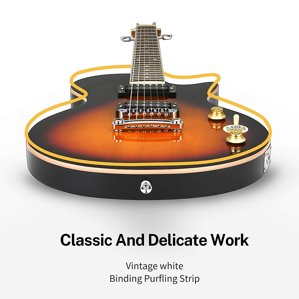 Donner 39 Inch Electric Guitar Solid Body Beginner Kit & Guitar Cable 10 ft