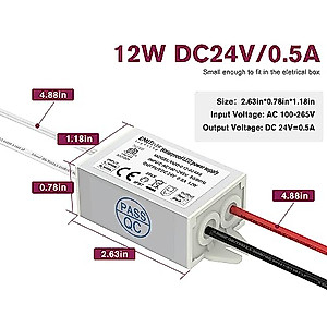 ETL Certified 24V LED Power Supply - 12W 2-Pack