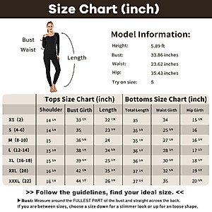 MANCYFIT Thermal Underwear for Women Long Johns Set Fleece Lined Ultra Soft Scoop Neck Black X-Large