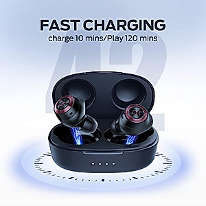 Monster Wireless Earbuds, Bluetooth 5.0 in-Ear Stereo Headphones, USB-C Quick Charge, Built-in Mic for Clear Calls,Water Resistant Design for Sports