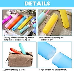 40 Pieces Travel Toothbrush Holder Case Portable Plastic Pencil Case Holder Toothbrush Carrier Cover Case Bulk Toothbrush Storage Containers for Traveling Camping Bathroom Business, 7 Colors