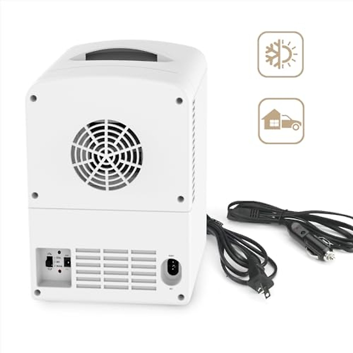 Personal Chiller Portable Mini Fridge Cooler and Warmer, 4 Liter Capacity Chills 6 Cans, Snacks, and Skincare Products, A/C Operation, 100% Freon-Free (White)