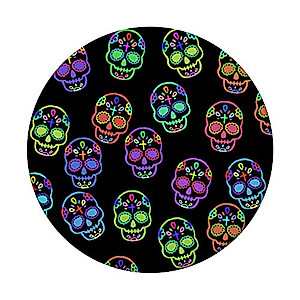 Day Of The Dead Sugar Skull Dia De Los Muertos Pattern PopSockets PopGrip: Swappable Grip for Phones & Tablets