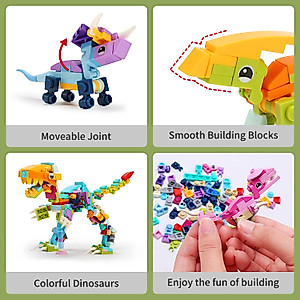 CUTE STONE 12 Pack Filled Easter Eggs with Dinosaur Building Blocks Sets, Easter Basket Stuffers Easter Party Favors for Boy, Girls and Kids