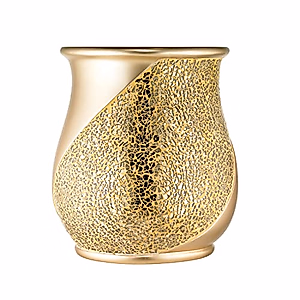 Zahari Home Sinatra Waste Basket Beautiful Designs Bathroom Bedroom Living Room Decor, Champagne