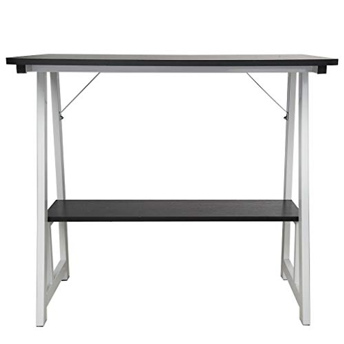 Desktop Computer Desk with Storage Rack, Home Office Study Writing Table Computer Gaming Table Bedroom Laptop Study Table, Student Workstation Study Reading Writing Desk PC Laptop Table (Black)