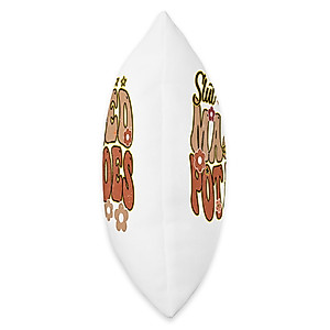 Slut For Mashed Potatoes Thanksgiving Groovy Men Women Throw Pillow, 18x18, Multicolor