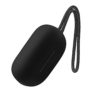 Geiomoo Silicone Carrying Case Compatible with JBL Reflect Mini NC, Portable Scratch Shock Resistant Cover with Carabiner (Black)