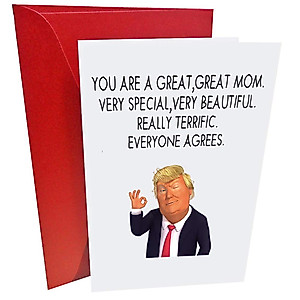 Funny Mother's Day Card, Mothers Day Greeting Card Trump, Funny Birthday Card for Mom - Trump Your Are a Great Mom