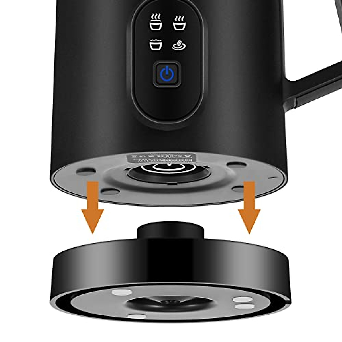 Milk Frother, GOGENGEN 4-in-1 Milk Frother and Steamer,12.5oz/355ml Automatic Hot and Cold Foam Maker and Milk Warmer for Latte, Cappuccinos, Macchiato