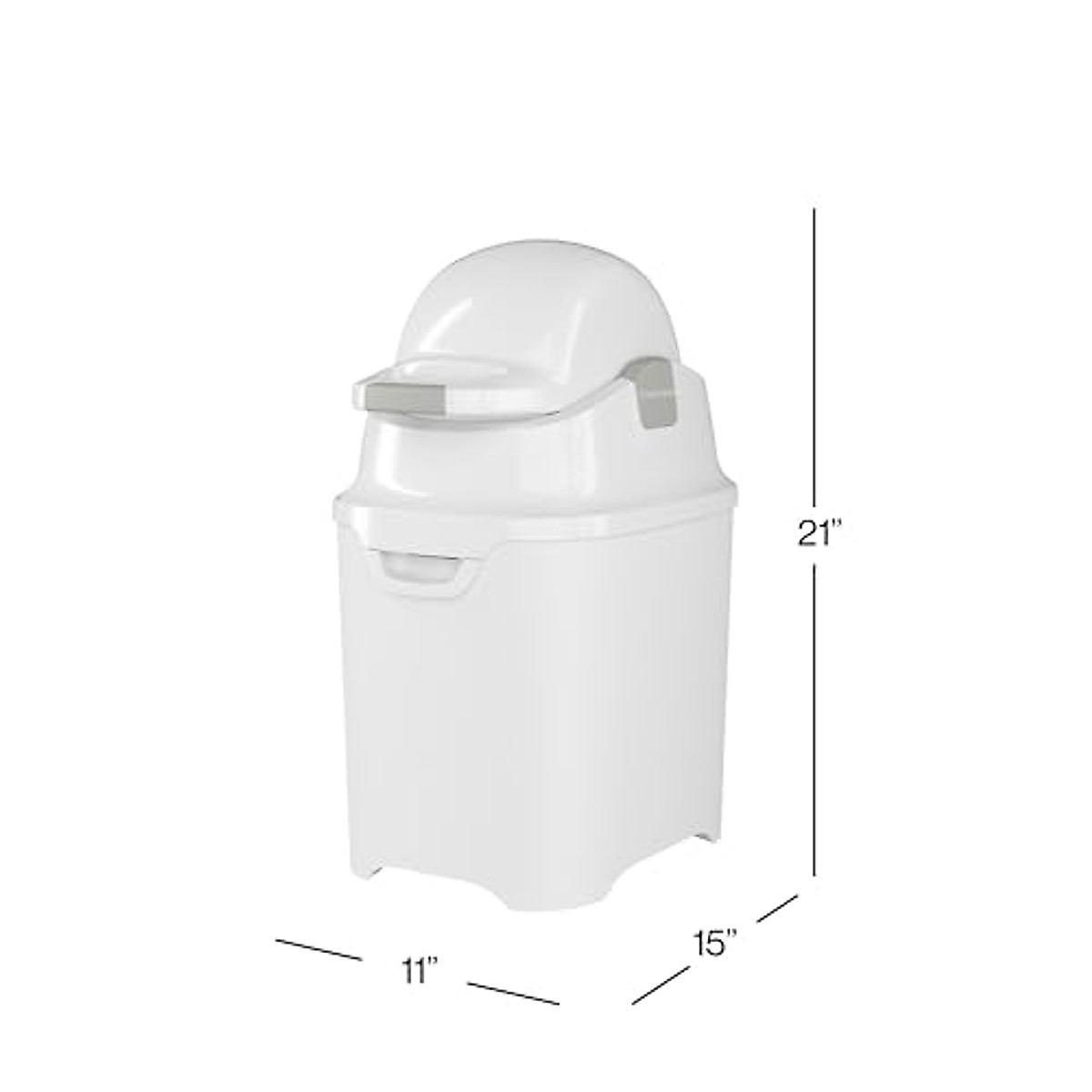 Foundations Mini Diaper Pail with Airtight Lid, Diaper Disposal for Childcare Centers and Homes, Use Any Bag, Durable & Odorless (White)