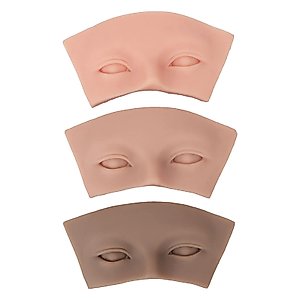 Sonew 3pcs Eye Model, Silicone Piercing Model for Makeup and Eyebrow Tattoo Practice, Teaching Display for School and Hospital