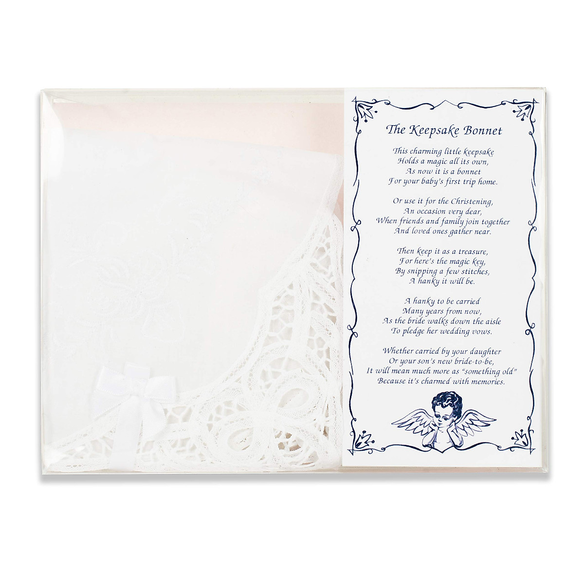 Battenburg Baby Linen Keepsake Bonnet - Made in USA