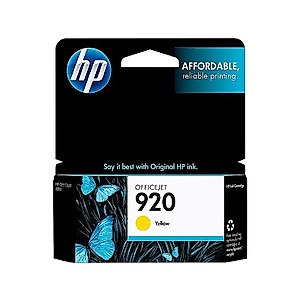 HP 920 | Ink Cartridge | Yellow | Works with HP OfficeJet 6000, 6500, 7000, 7500 | CH636AN