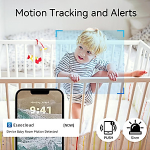 Hugfar Baby Monitor 2K Pan-Tilt-Zoom Home Security Camera with Audio, 3MP Indoor Pet Dog Camera 2.4G WiFi Camera Smartphone 24/7 Recording, Infrared Night Vision 2-Way Talk, Cloud & Local Storage