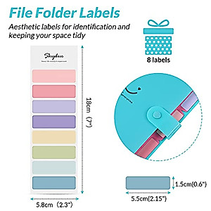 SKYDUE Expanding File Folders with Pockets, Letter A4 Paper Organizer Folder Accordion Document Organizer for School Office Home(Sky Blue)