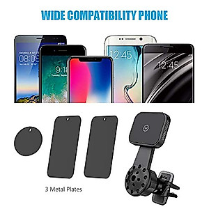 WixGear Universal Air Vent Twist Hole Magnetic Phone Holder for Car, for All Cell Phones with Fast Swift-Snap Technology, Will Not Block Air Vent Flow - for Vertical and Horizontal Vent