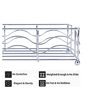 Ebristar Bathroom Napkin Holder, Modern Stainless Steel Flat Guest Towel Napkin Holder, Rectangle Metal Disposable Napkin Holder for Bathroom, Dinner & Kitchen Table - Silver