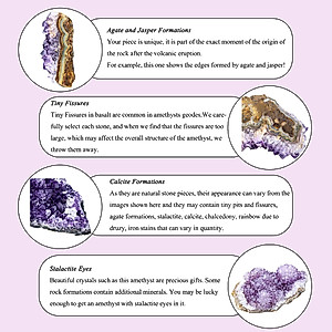 Jovivi Amethyst Clusters, Natural Raw Amethyst Geode Healng Crystals Stone Rock Crystal Cluster Druzy Gemstone Specimen for Witchcraft, 0.18 lb-0.33 lb