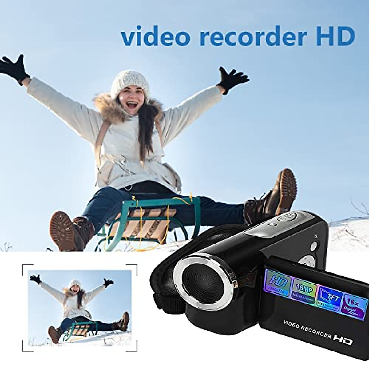 16 Million Megapixel Difference Digital Camera - 2.0 Inch TFT LCD Compact Mini Camera Student Entry-Level Camera - Built-in Microphone&Speaker Gift for Children Elderly Beginners