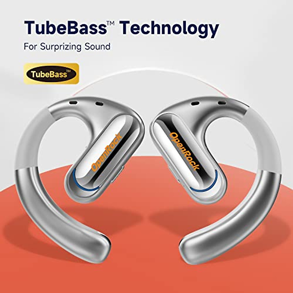 OpenRock Pro Open Ear Air Conduction Earbuds, Bluetooth 5.2 46H Playtime Wireless Sports Earbuds with Charging Case, Adjustable Ear Hooks, IPX5 Waterproof Ideal for Cycling Workouts Office