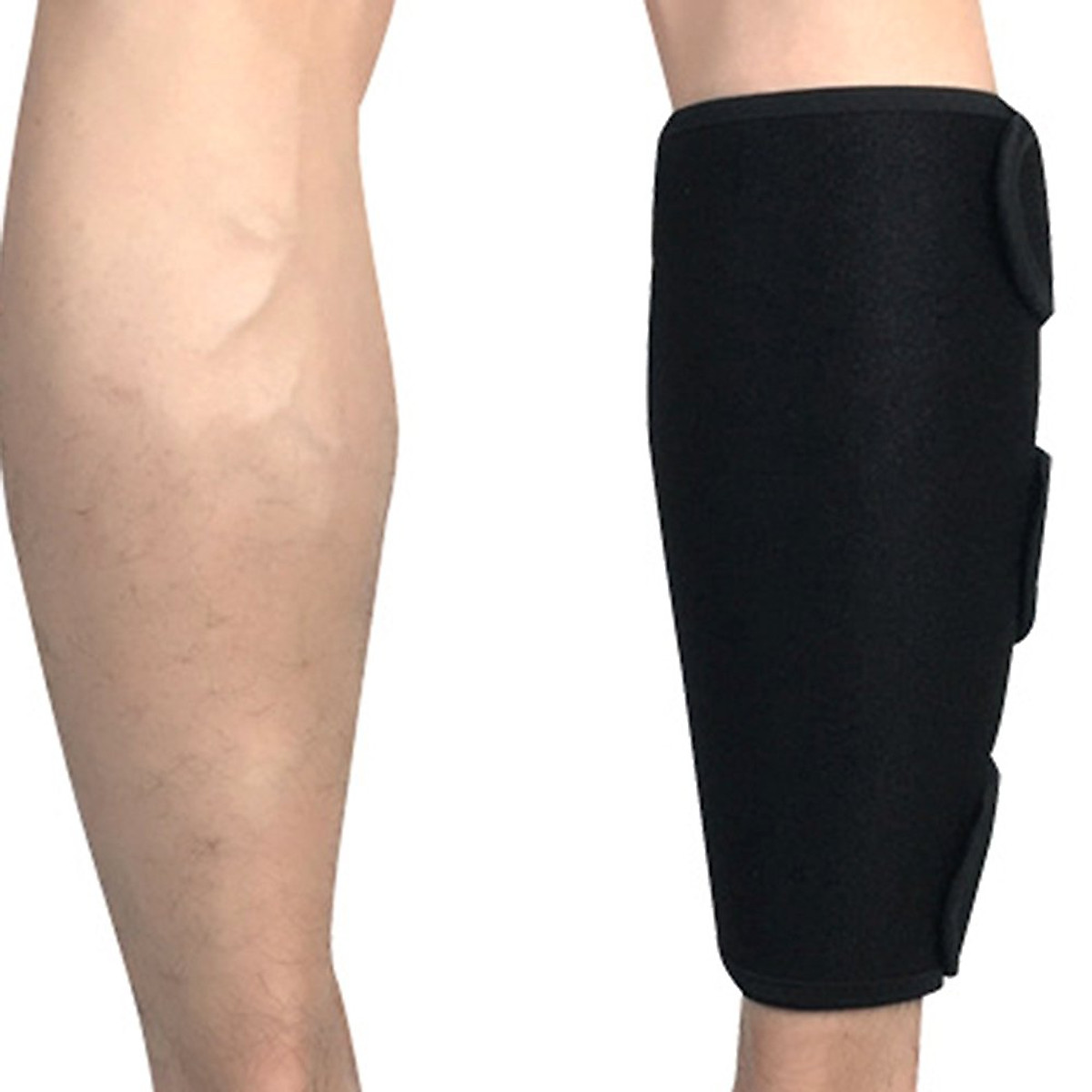 Rungear Calf Shin Support Brace, Adjustable Compression Leg Sleeve Wrap Band for Running Cycling Sports - Great Shin Support Improves Blood Circulation & Reduces Leg Swelling Injury, 1 Sleeve (Black)