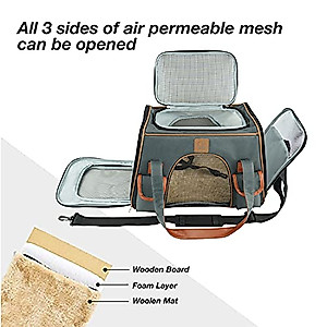 Premium Pet Carrier Airline Approved Soft Sided for Cats and Dogs Portable Cozy Travel Pet Bag, Car Seat Safe Carrier (Medium, Deep Grey-1)