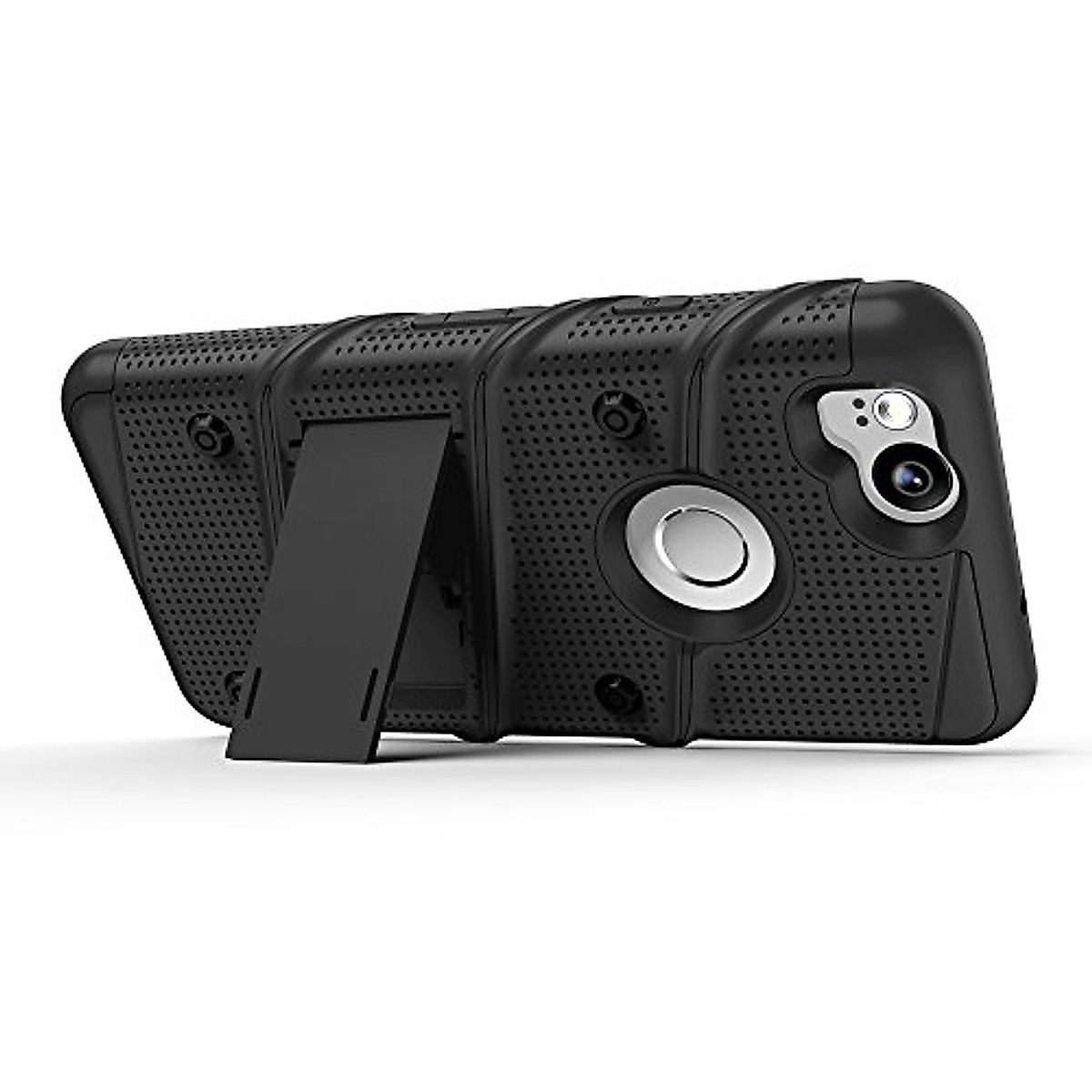 ZIZO Bolt Series Google Pixel 2 Case - Tempered Glass Screen Protector with Holster and 12ft Military Grade Drop Tested (Black & Black)