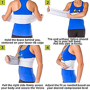 BraceAbility Broken Rib Brace | Elastic Chest Wrap Belt for Cracked, Fractured or Dislocated Ribs Protection, Compression and Support (Universal Female)