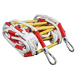 Ladders,Window Ladder Fire Escape 2-6 Story Homes Emergency Climbing Rope Ladders for Indoor or Outdoor Play Set Tree House Playground Rope Ladder/12M/39.4Ft