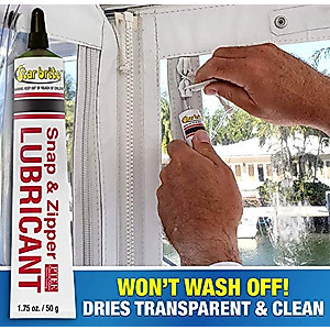 STAR BRITE Snap & Zipper Lubricant - Clear, Non-staining for Clothes, Jeep Tops, Wetsuits, Dive Suits, Gear Bags, Coolers, Biminis, Cushion Covers & More 1.75 OZ (089102)