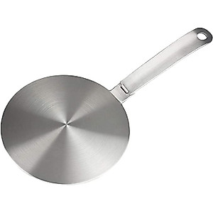 2020 Newest Heat Diffuser Stainless Steel Induction Adapter Plate Removable Handle Coffee Milk Cookware Induction Hob Heat Cooking Diffuser for Electric Stove 5.5inch