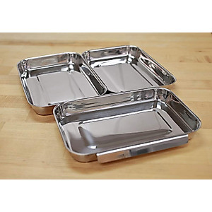 Küchenprofi Stainless Steel Breading Set, No Mess Linking, Overlapping Breading Trays, Set of 3