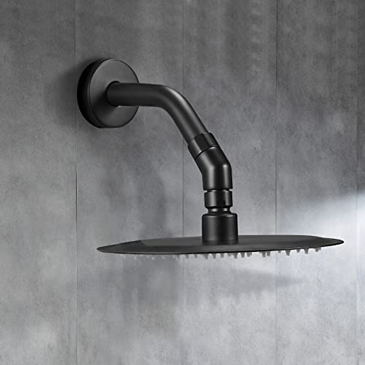 Solid Brass Shower Elbow Adapter for Shower Head, 45 Degree Hand Shower Elbow, Shower Arm Connection Elbow Shower Head Extender Connector Coupler G1/2 Female to Male, Matte Black