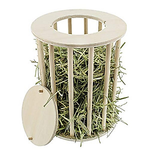 Rural365 Rabbit Hay Feeder Rack for Small Animals, 7.6in Round - Bunny Feeder, Guinea Pig Food Bowl, Chinchilla Hay Bin